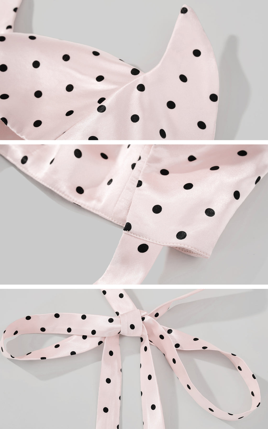 Rase le sol Polka-Dot Satin Little Devil Tie Bonnet – PINKPARKS