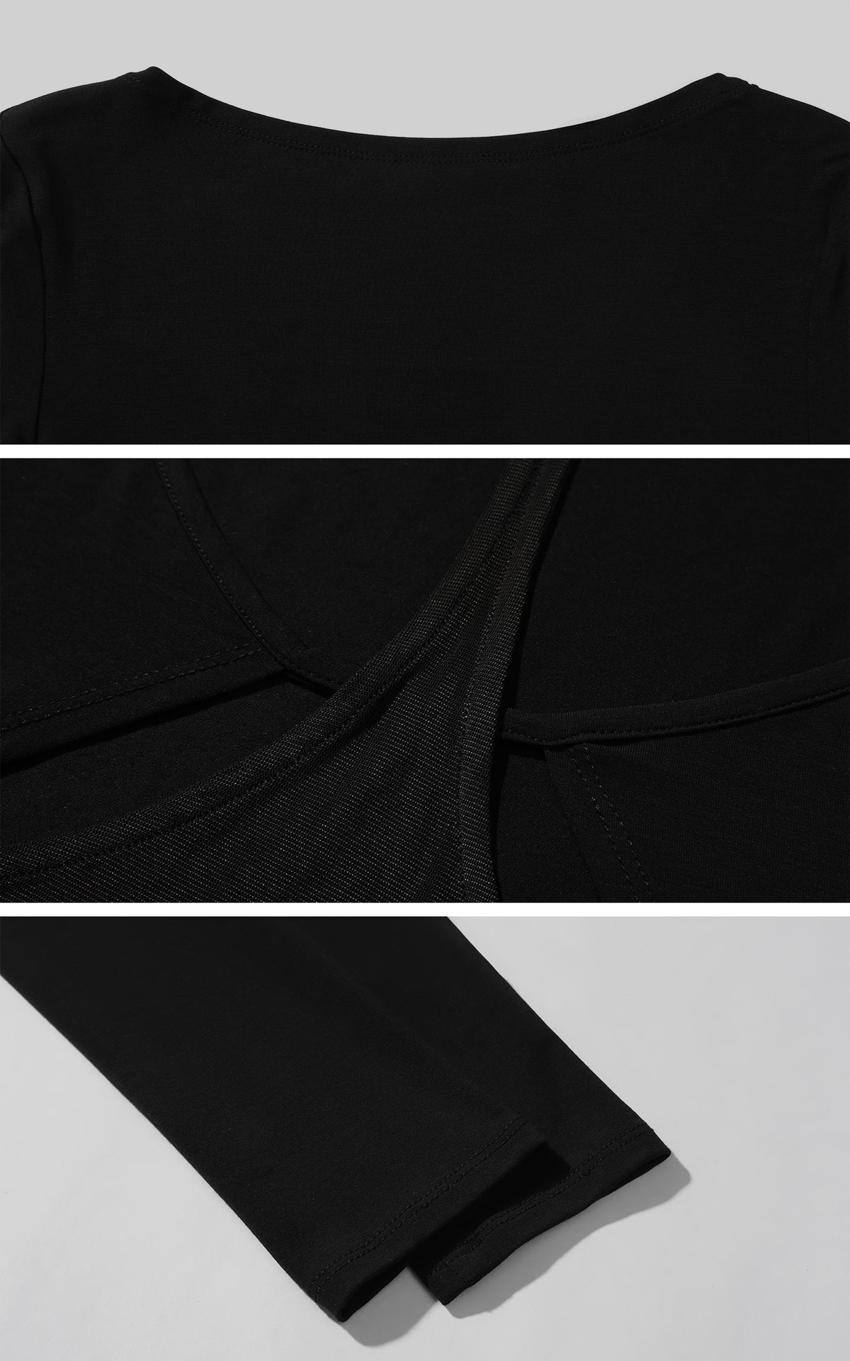 ROVENTE Backless Mesh Panel Long Sleeve Top – PINKPARKS