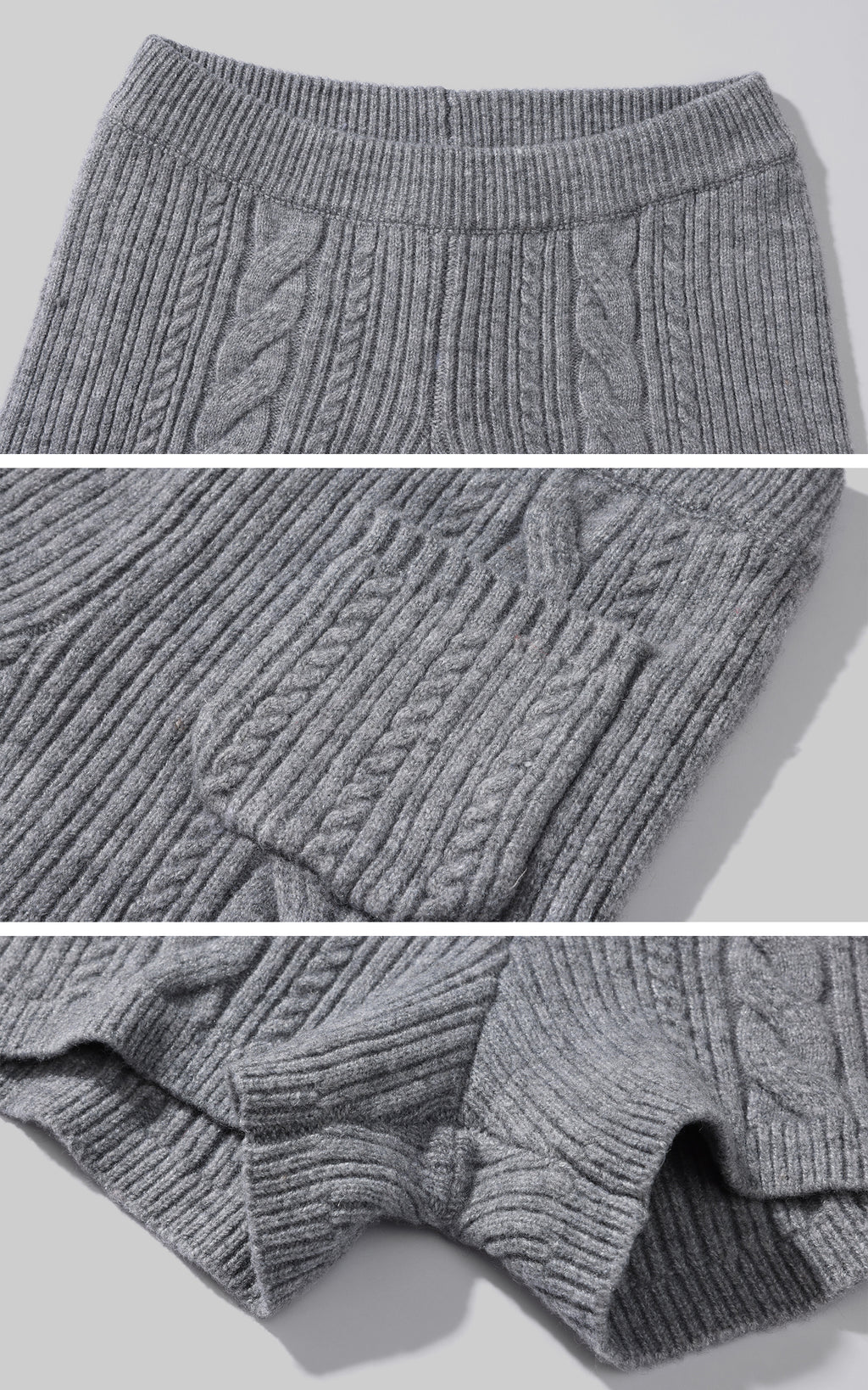 WARDEN EDGE Cable Knit Sweater & Shorts Set with Matching Leg Warmers ...