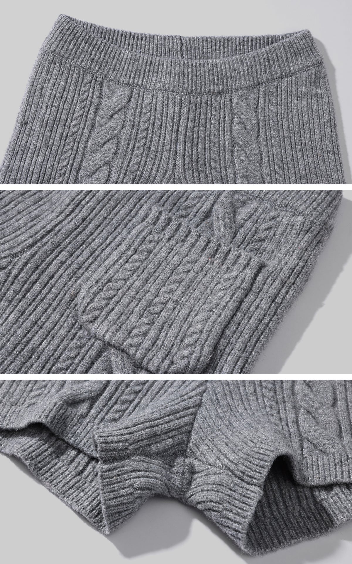 WARDEN EDGE Cable Knit Sweater & Shorts Set with Matching Leg Warmers ...