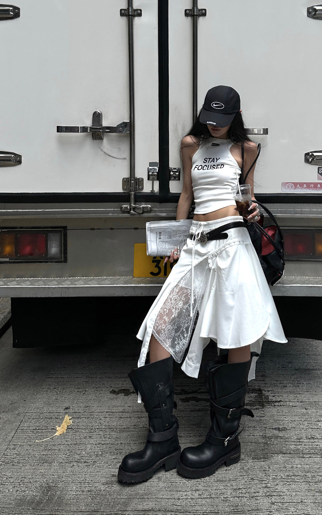 WARDEN EDGE Ribbed Racerback Tank Top with Contrast Lettering – PINKPARKS