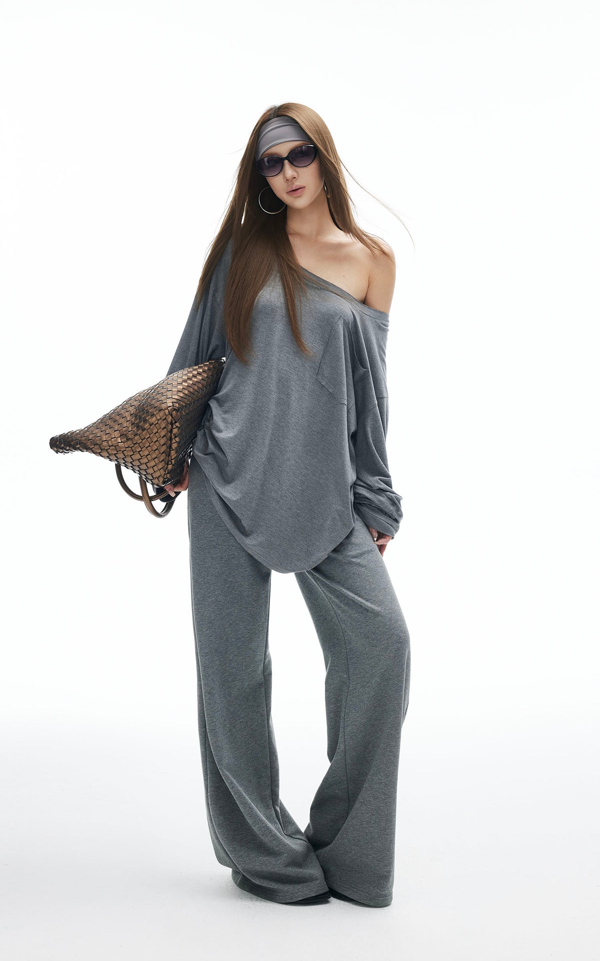IAMXIAA Star Patch Wide Leg Sweatpants Drawstring Waist Lounge Pants ...
