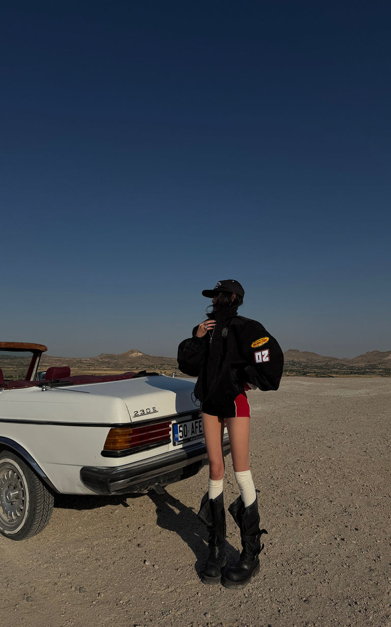 WARDEN EDGE Racing Patch Zip Jacket with Elastic Cuffs and Retro Embro ...