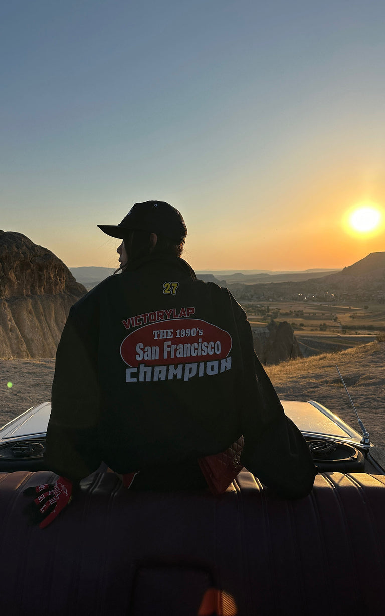 WARDEN EDGE Racing Patch Zip Jacket with Elastic Cuffs and Retro Embro ...