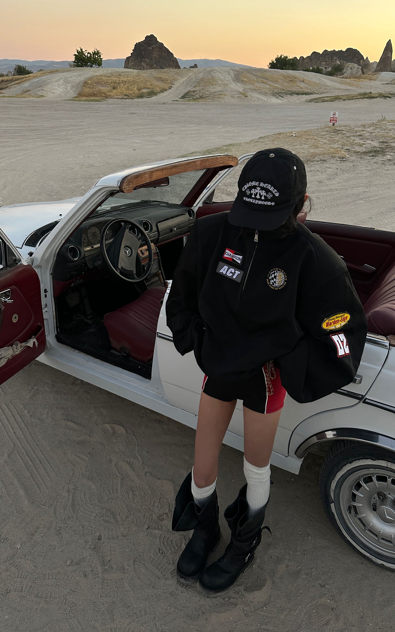 WARDEN EDGE Racing Patch Zip Jacket with Elastic Cuffs & Retro Embroid ...