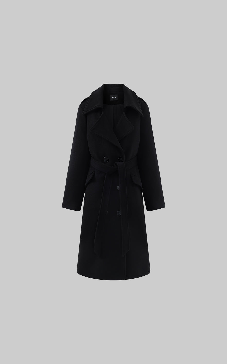 WARDEN EDGE Double Breasted Wool Coat with Belt – PINKPARKS