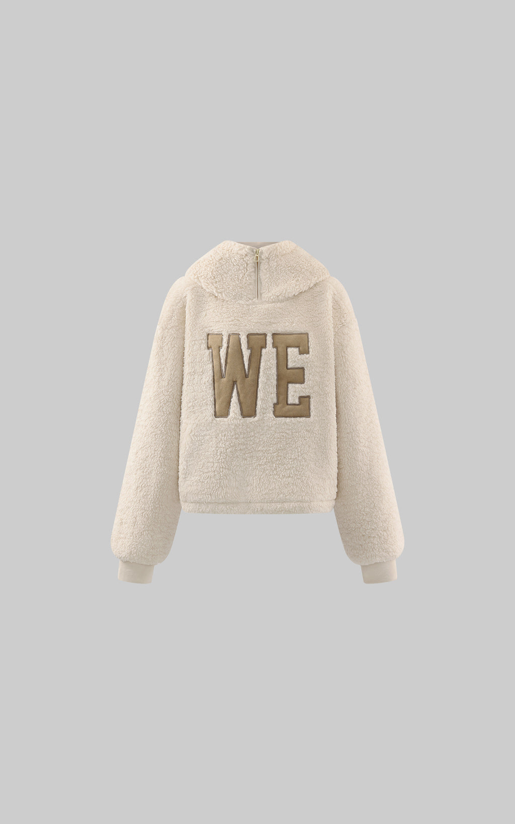 WARDEN EDGE Oversized Wool-like Fleece Hoodie with WE Letter Patch ...