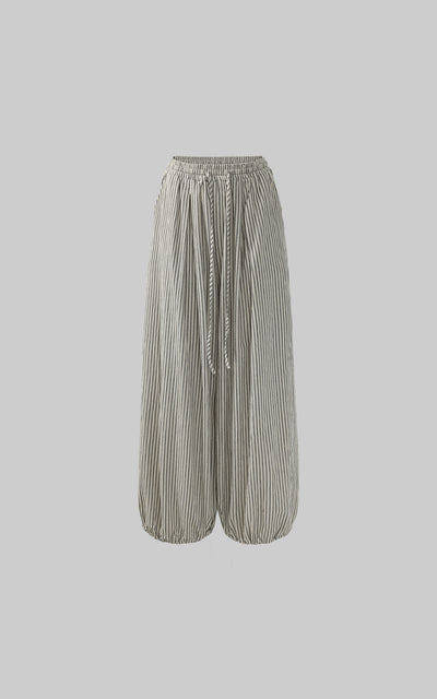 WARDEN EDGE Drawstring Wide Stripe Pants in Washed Linen – PINKPARKS