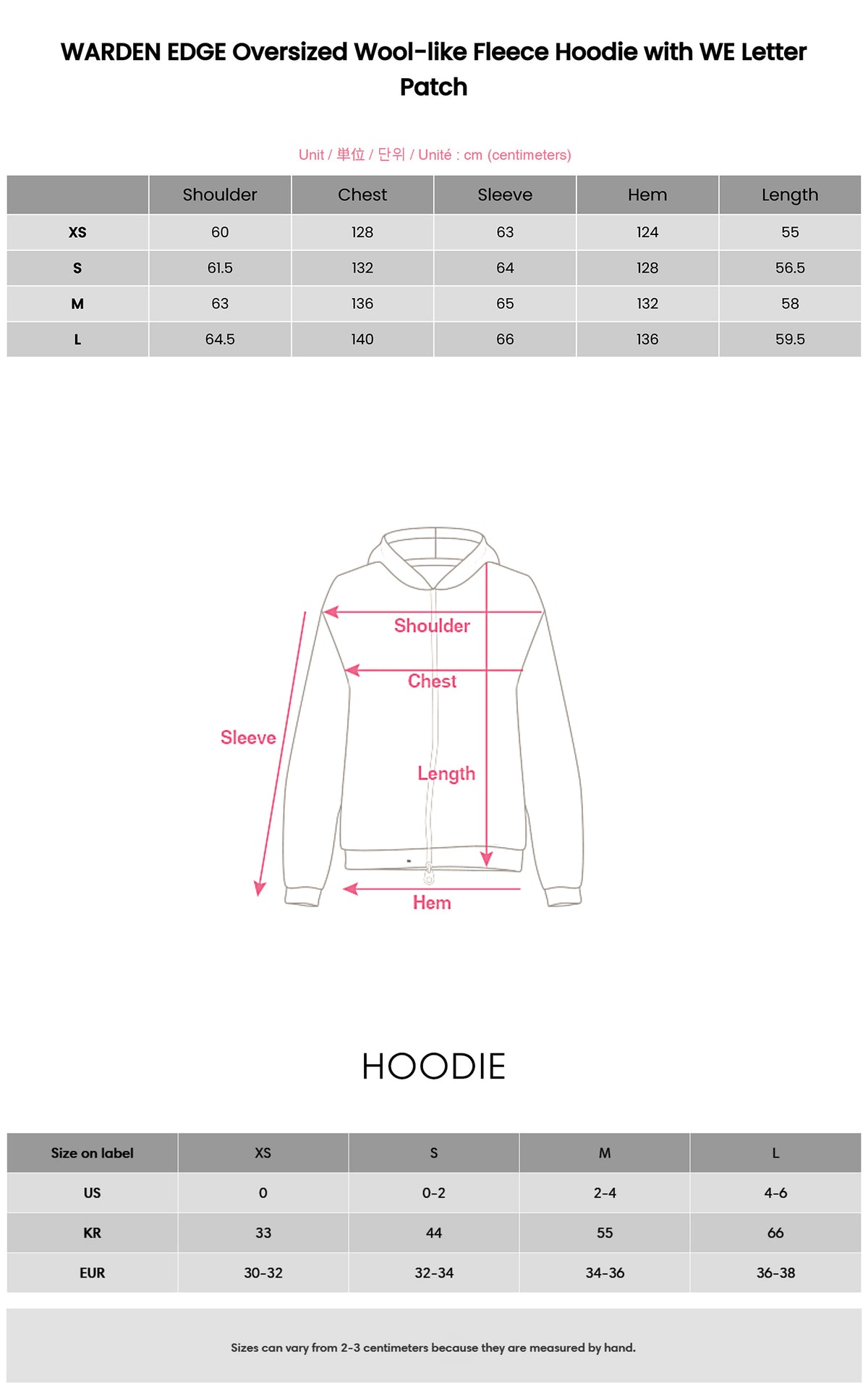 WARDEN EDGE Oversized Wool-like Fleece Hoodie with WE Letter Patch ...