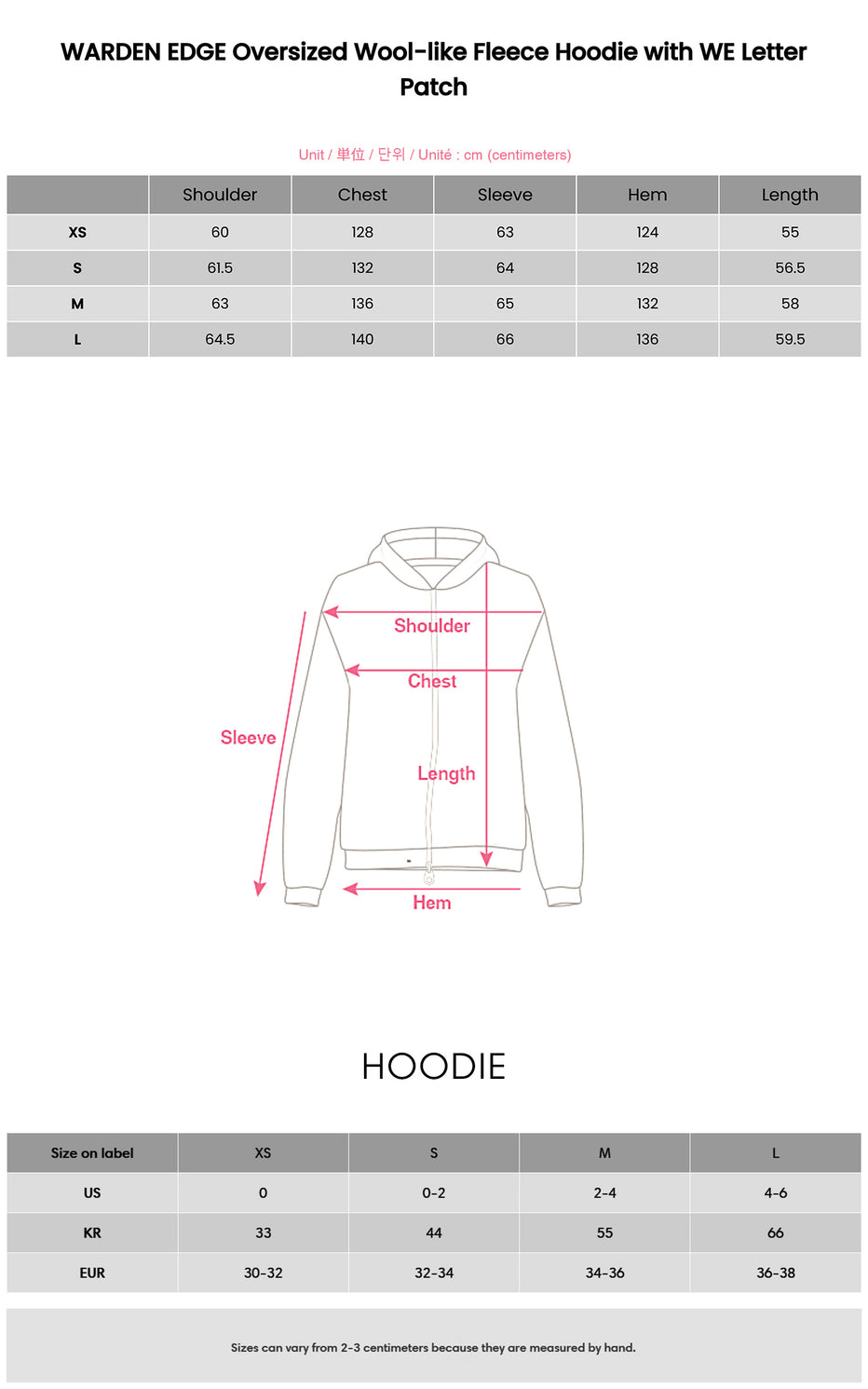 WARDEN EDGE Oversized Wool-like Fleece Hoodie with WE Letter Patch ...