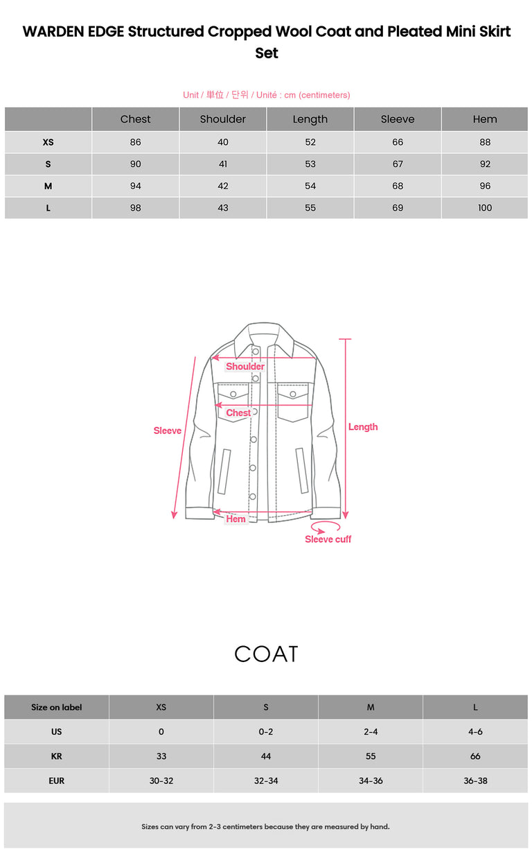 WARDEN EDGE Structured Cropped Wool Coat & Pleated Mini Skirt Set ...
