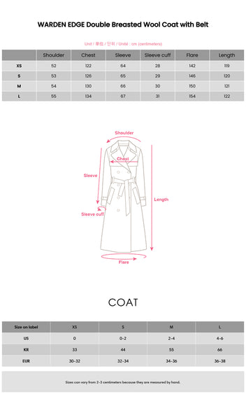 WARDEN EDGE Double Breasted Wool Coat with Belt – PINKPARKS